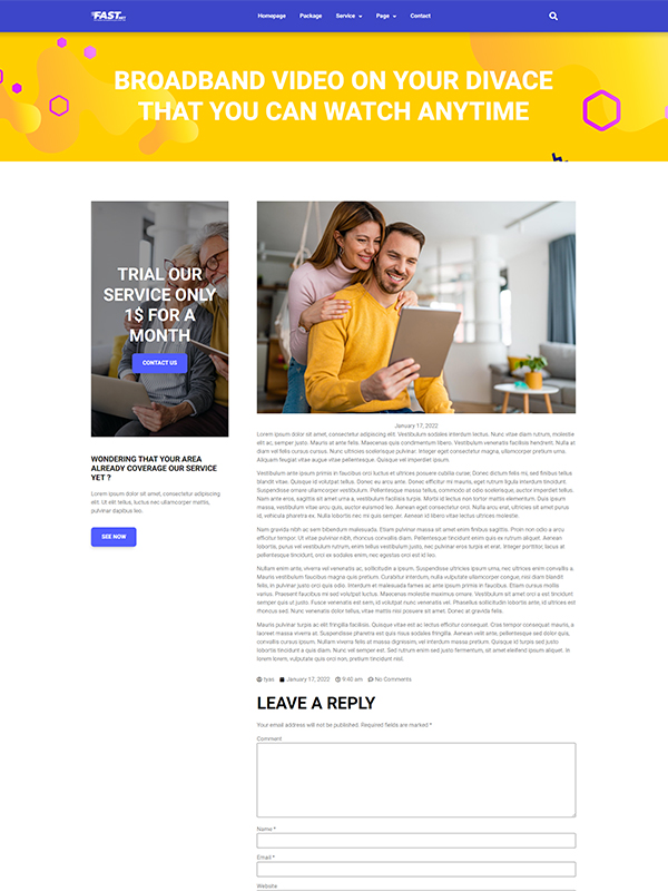 Fastnet - Broadband & Internet Elementor Pro Full Site Template Kit by ...