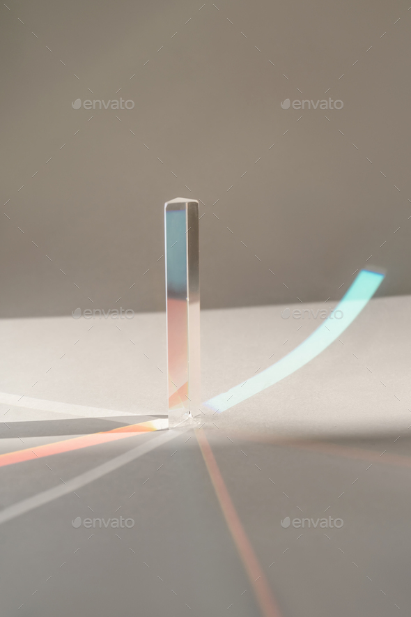 Transparent crystal prism on a white background. Stock Photo by ...