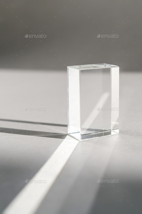 Transparent crystal prism on a white background. Stock Photo by ...