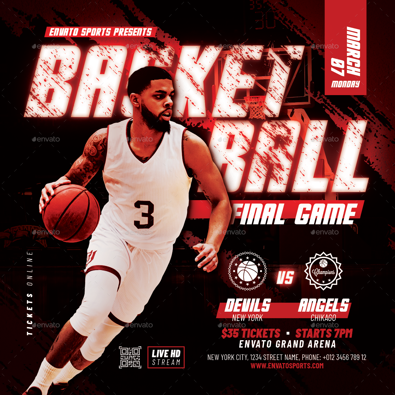Basketball Game Flyer, Print Templates | GraphicRiver