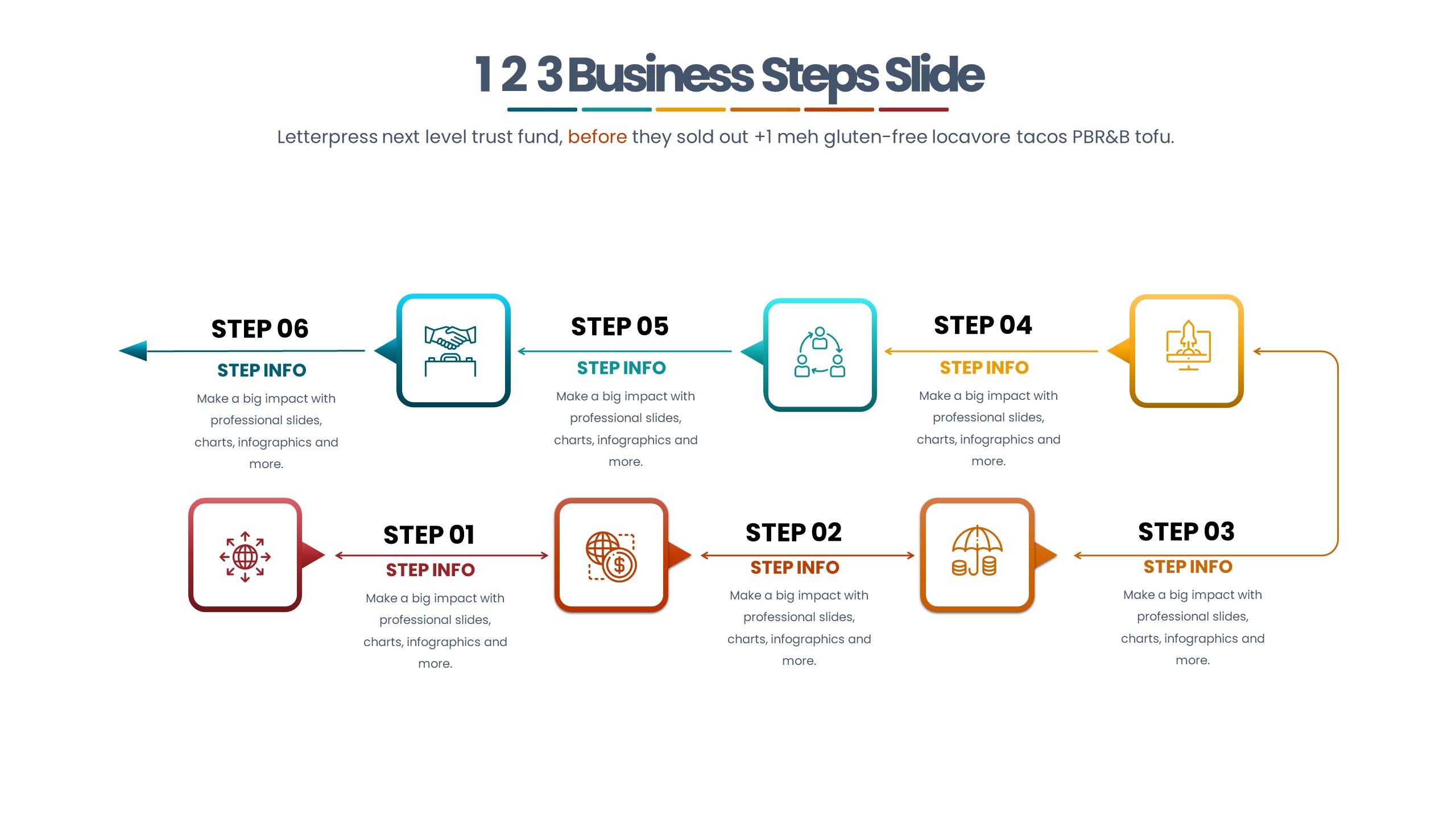 123 Business Steps - PowerPoint Infographics Slides, Presentation Templates