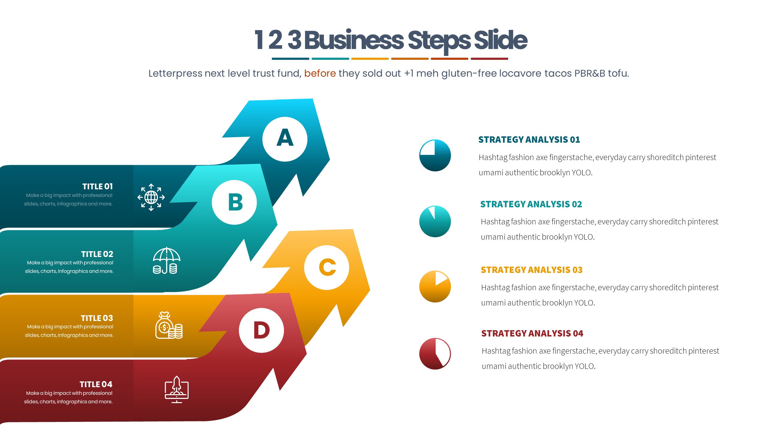 123 Business Steps - PowerPoint Infographics Slides, Presentation Templates