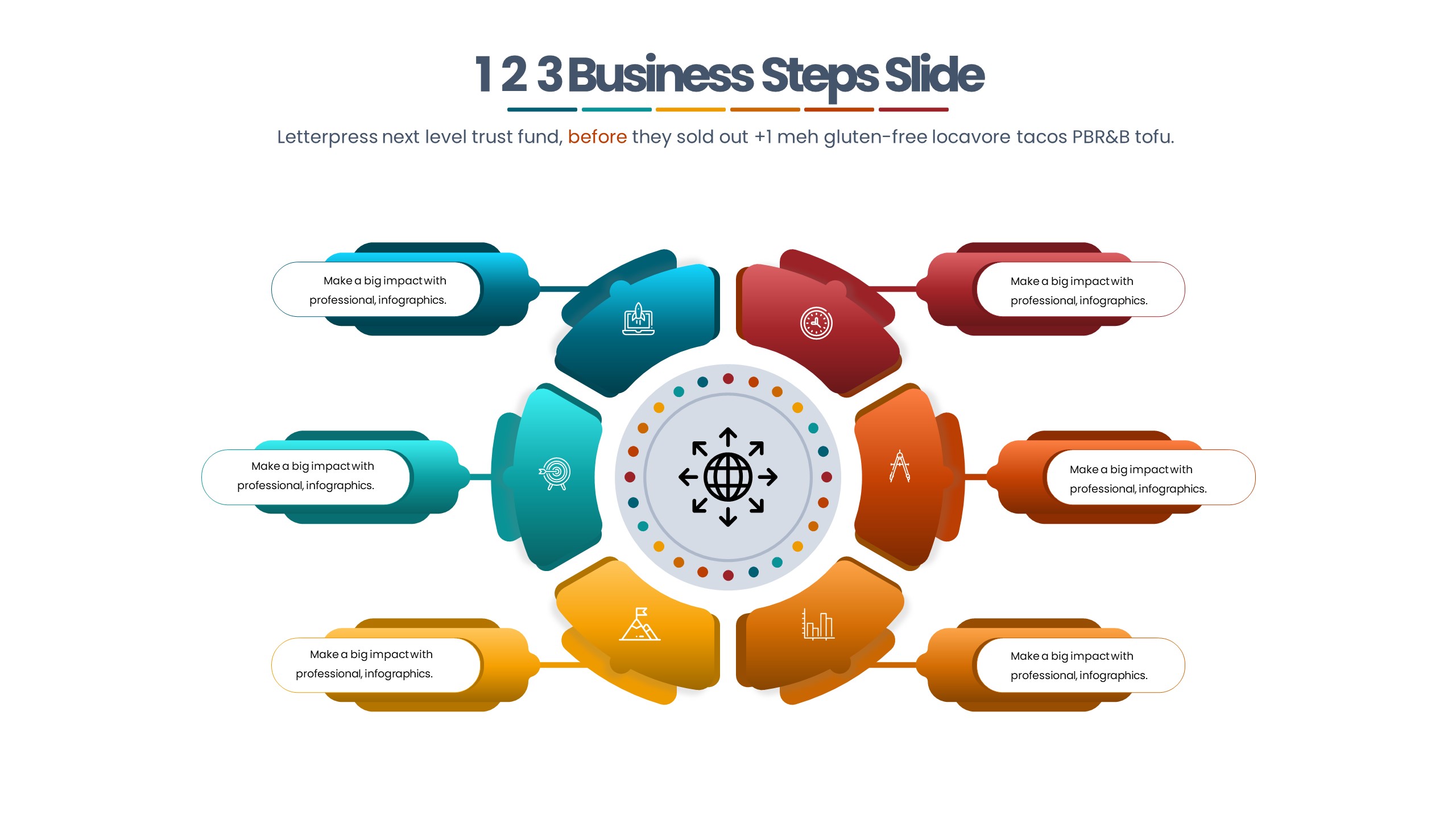123 Business Steps - PowerPoint Infographics Slides, Presentation Templates