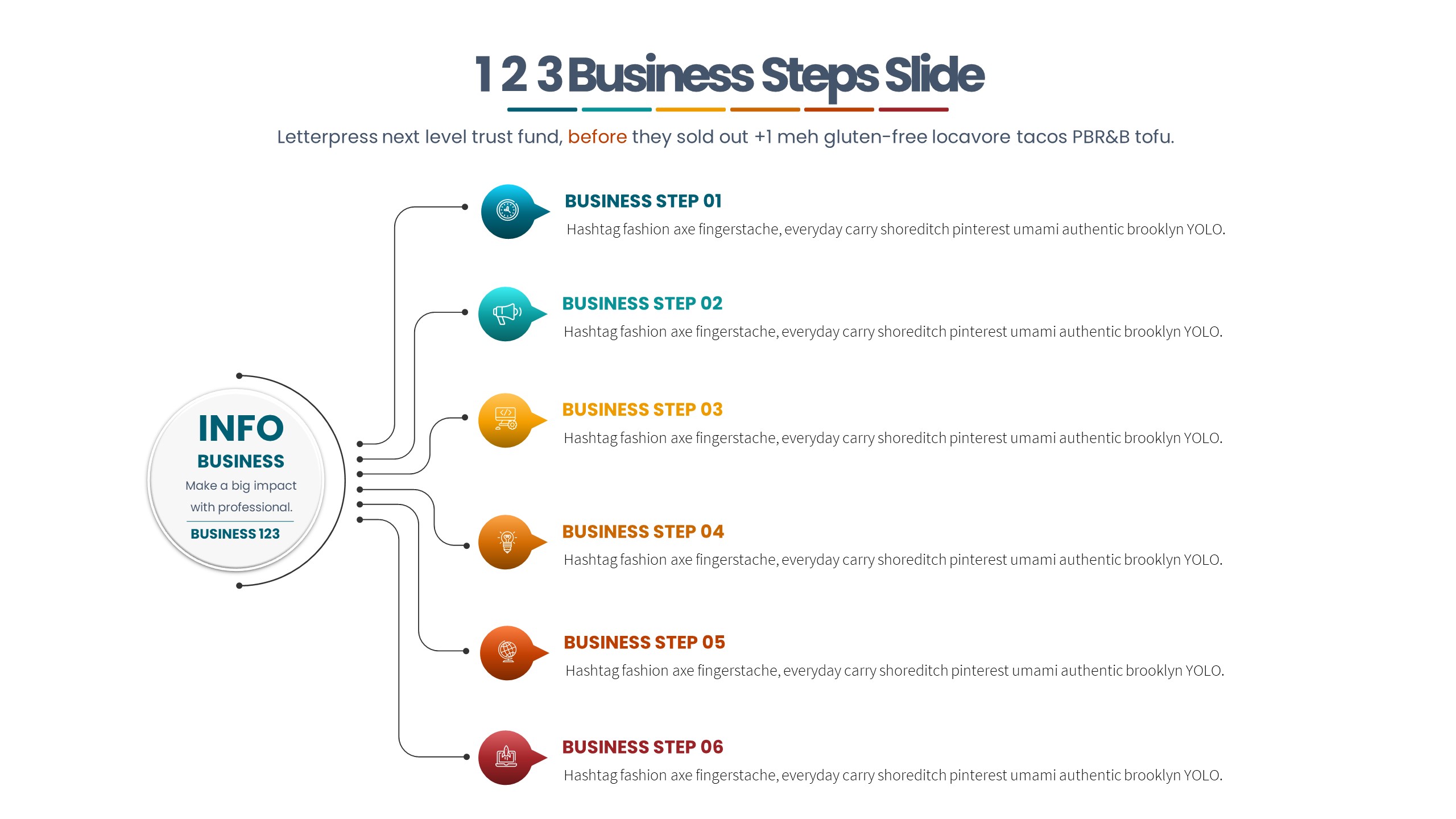 123 Business Steps - PowerPoint Infographics Slides, Presentation Templates
