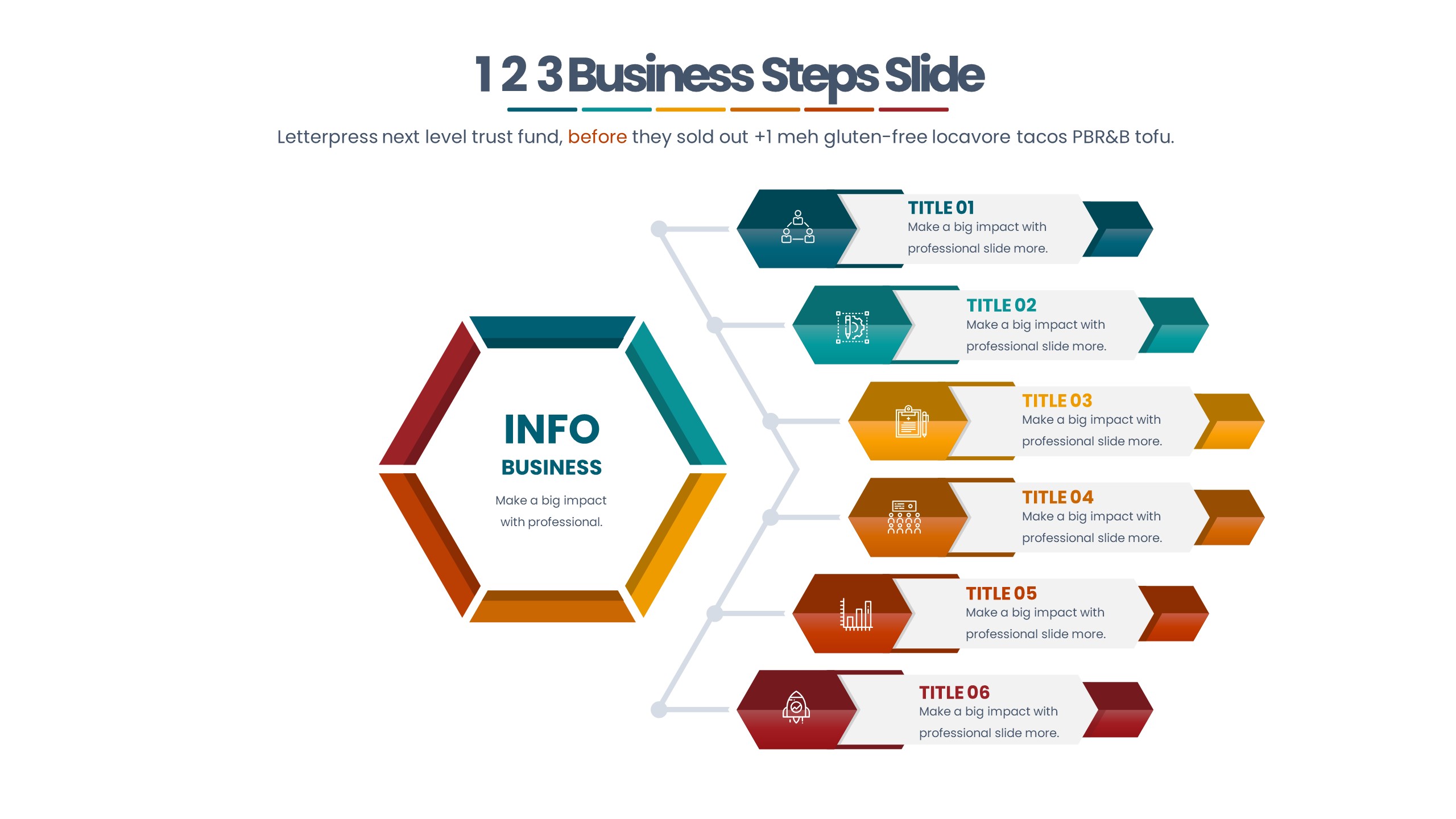 123 Business Steps - PowerPoint Infographics Slides, Presentation Templates