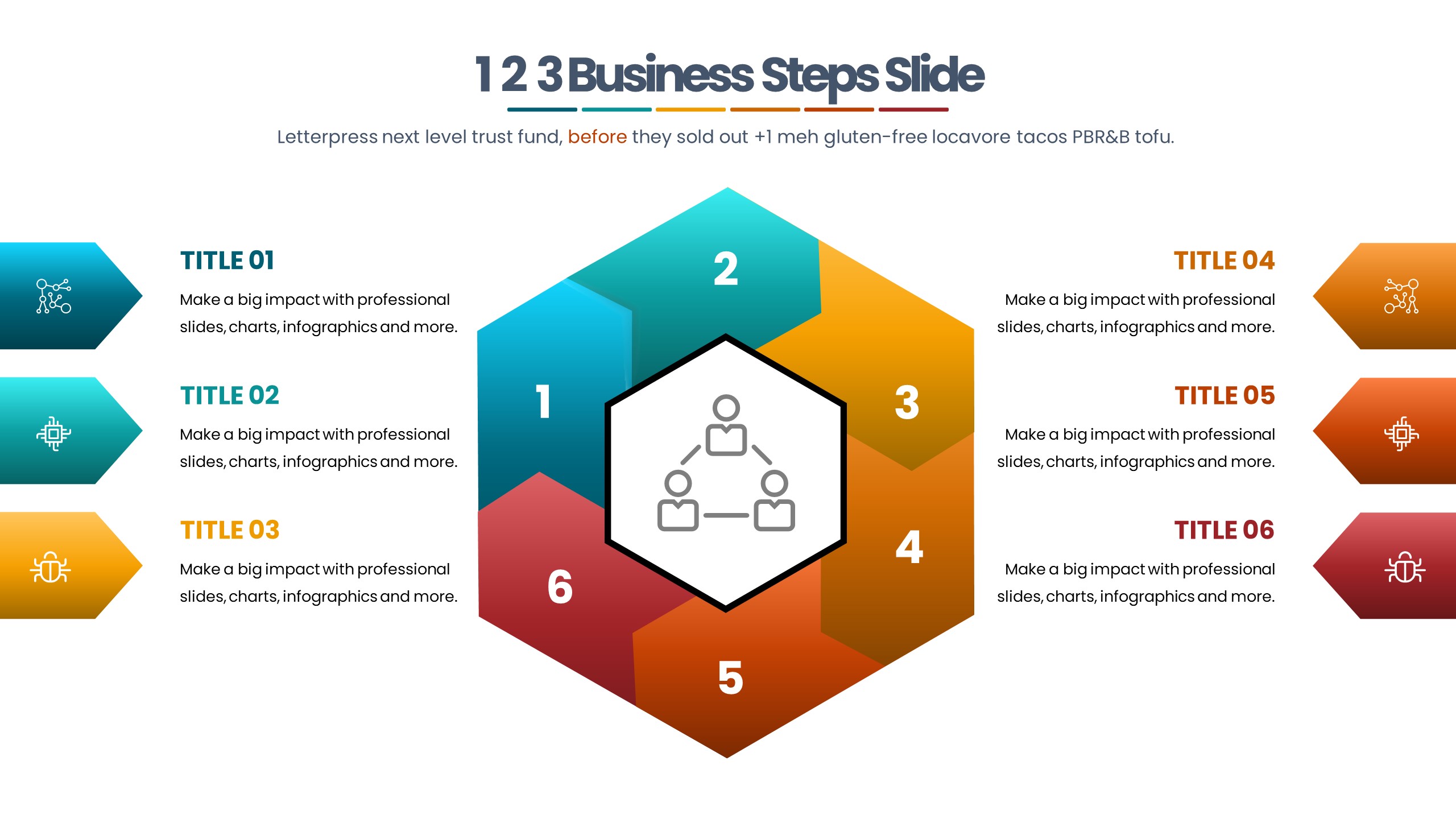 123 Business Steps - PowerPoint Infographics Slides, Presentation Templates
