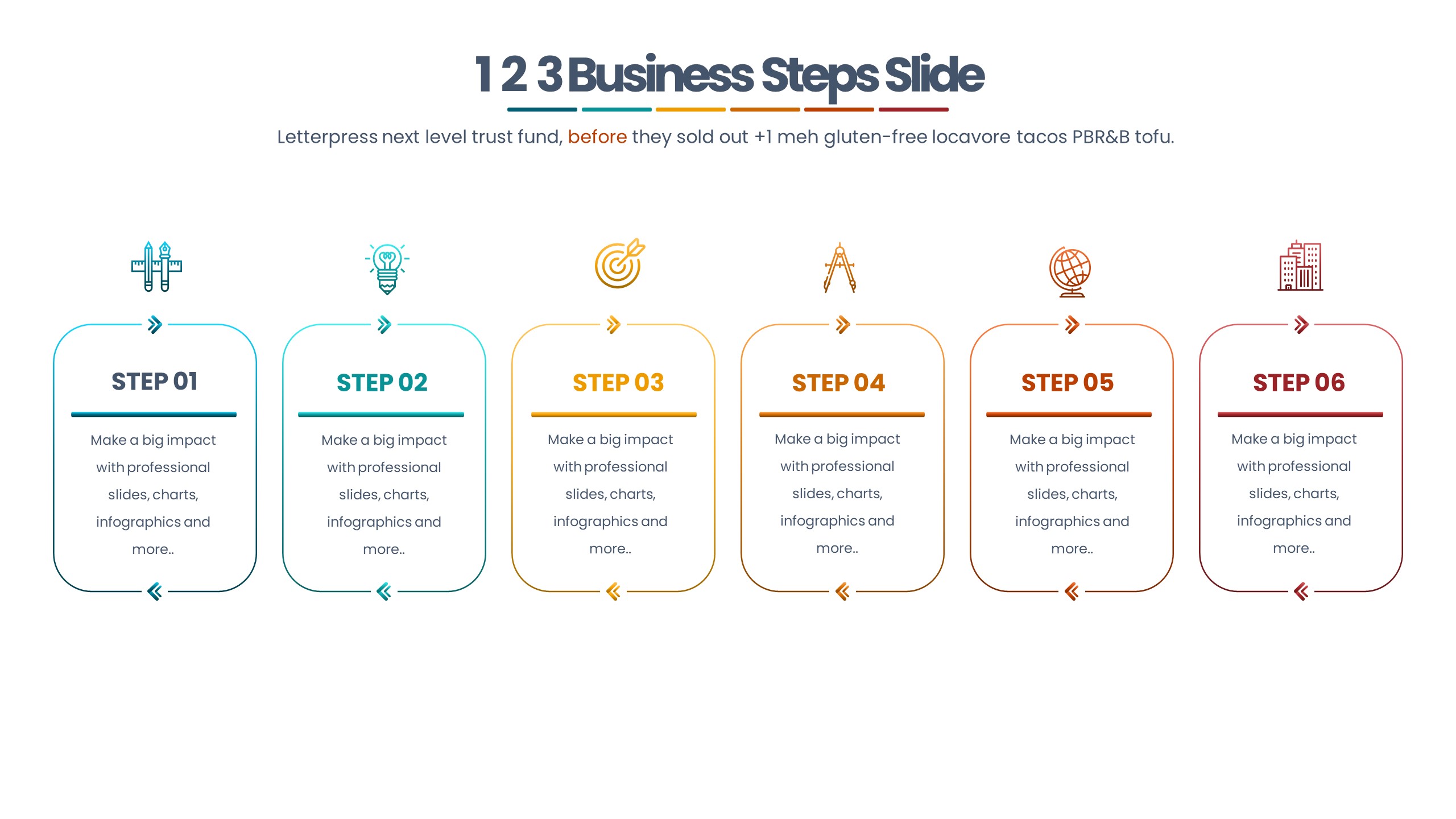 123 Business Steps - PowerPoint Infographics Slides, Presentation Templates