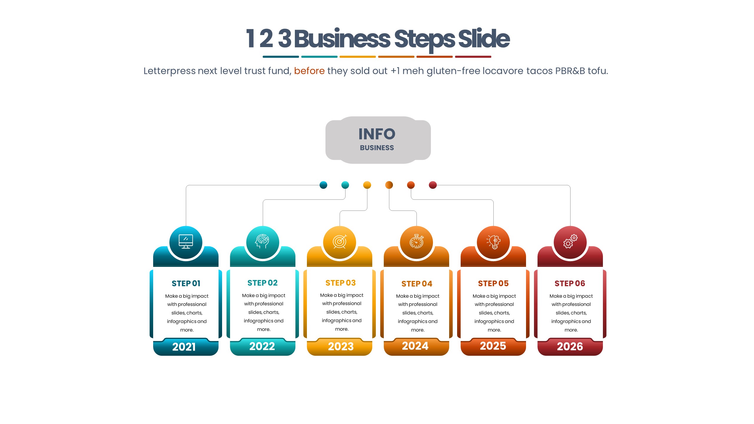 123 Business Steps - PowerPoint Infographics Slides, Presentation Templates