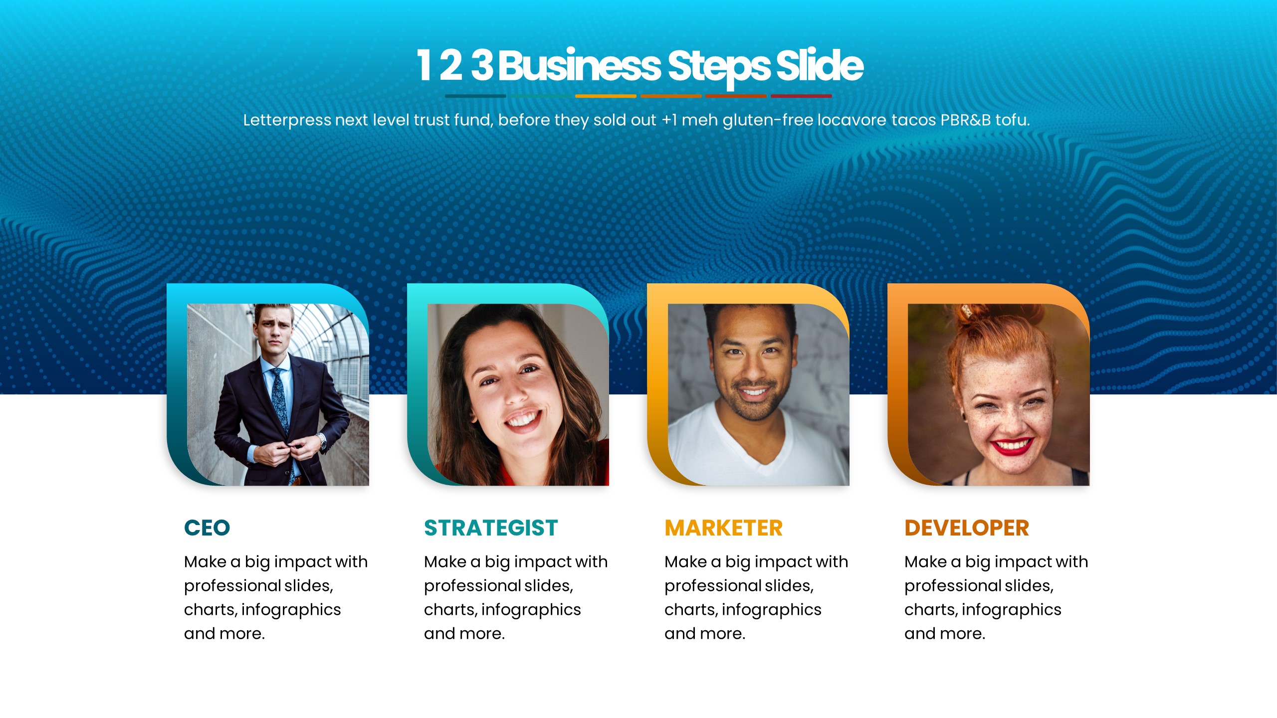 123 Business Steps - PowerPoint Infographics Slides, Presentation Templates