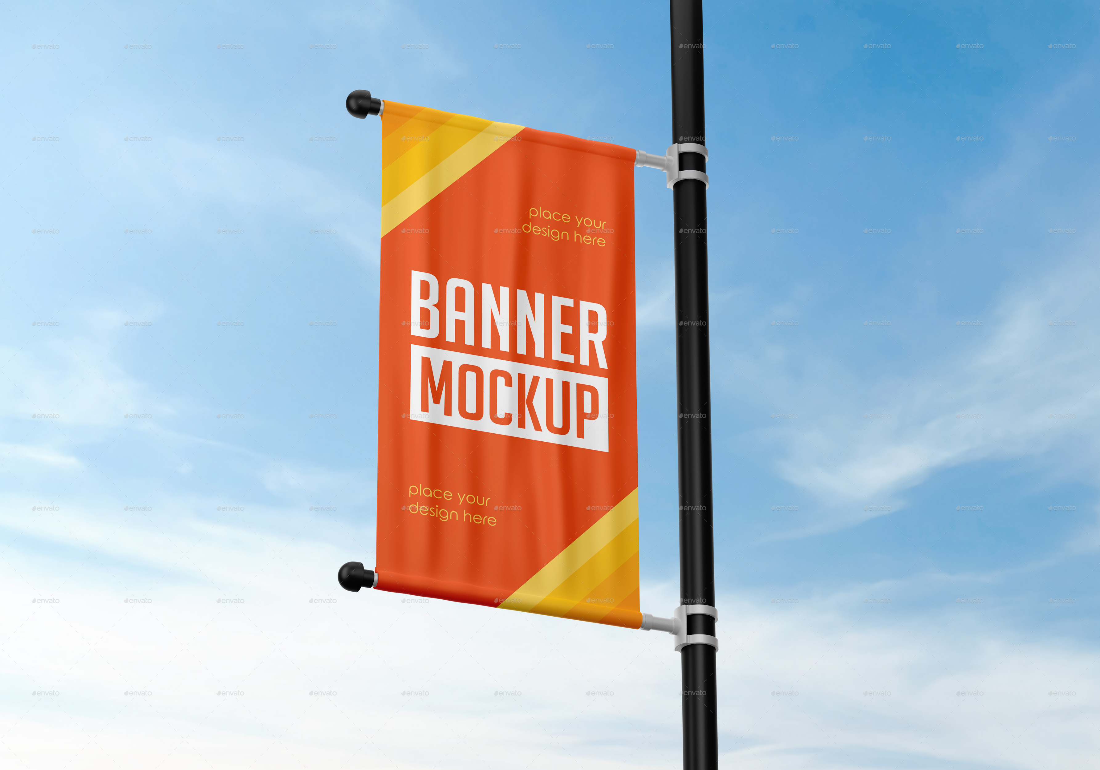 Banner on Pillar Mockup Set, Graphics | GraphicRiver