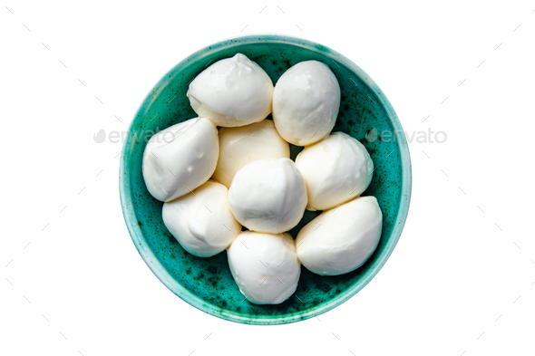 mozzarella mini sphere healthy meal food snack food background Stock ...