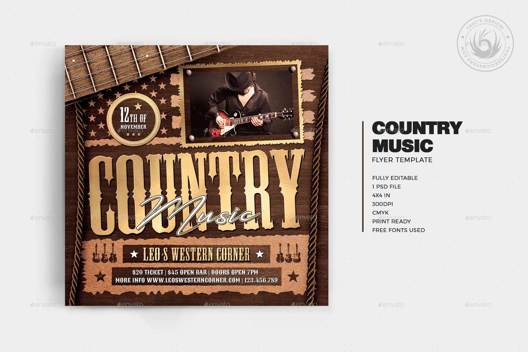 Country Music Flyer Template V8, Print Templates | GraphicRiver