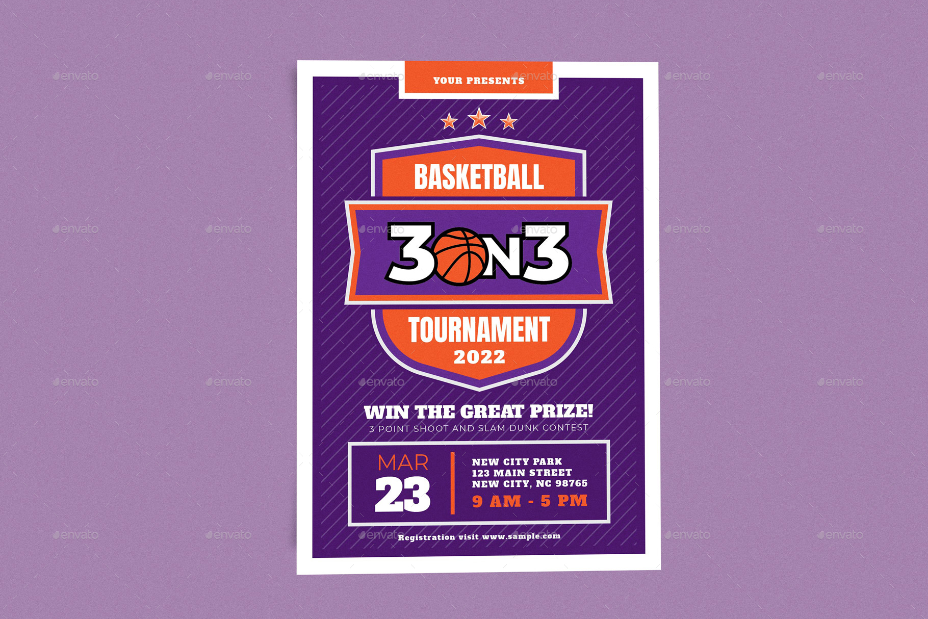 Basketball 3 on 3 Template Set, Print Templates | GraphicRiver