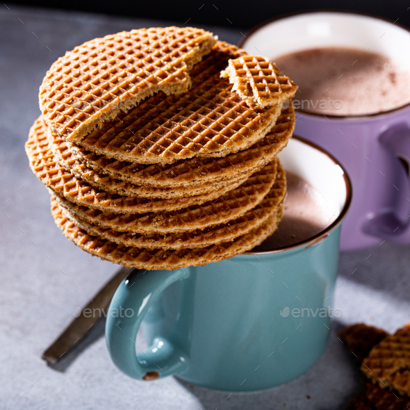 Traditional dutch cookies syrupwaffles Stock Photo by Merinka | PhotoDune