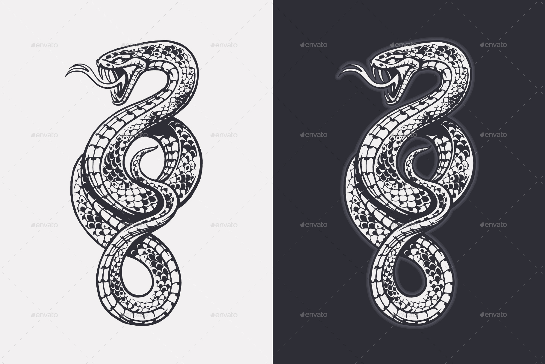 Occult Design With Snake, Vectors | GraphicRiver