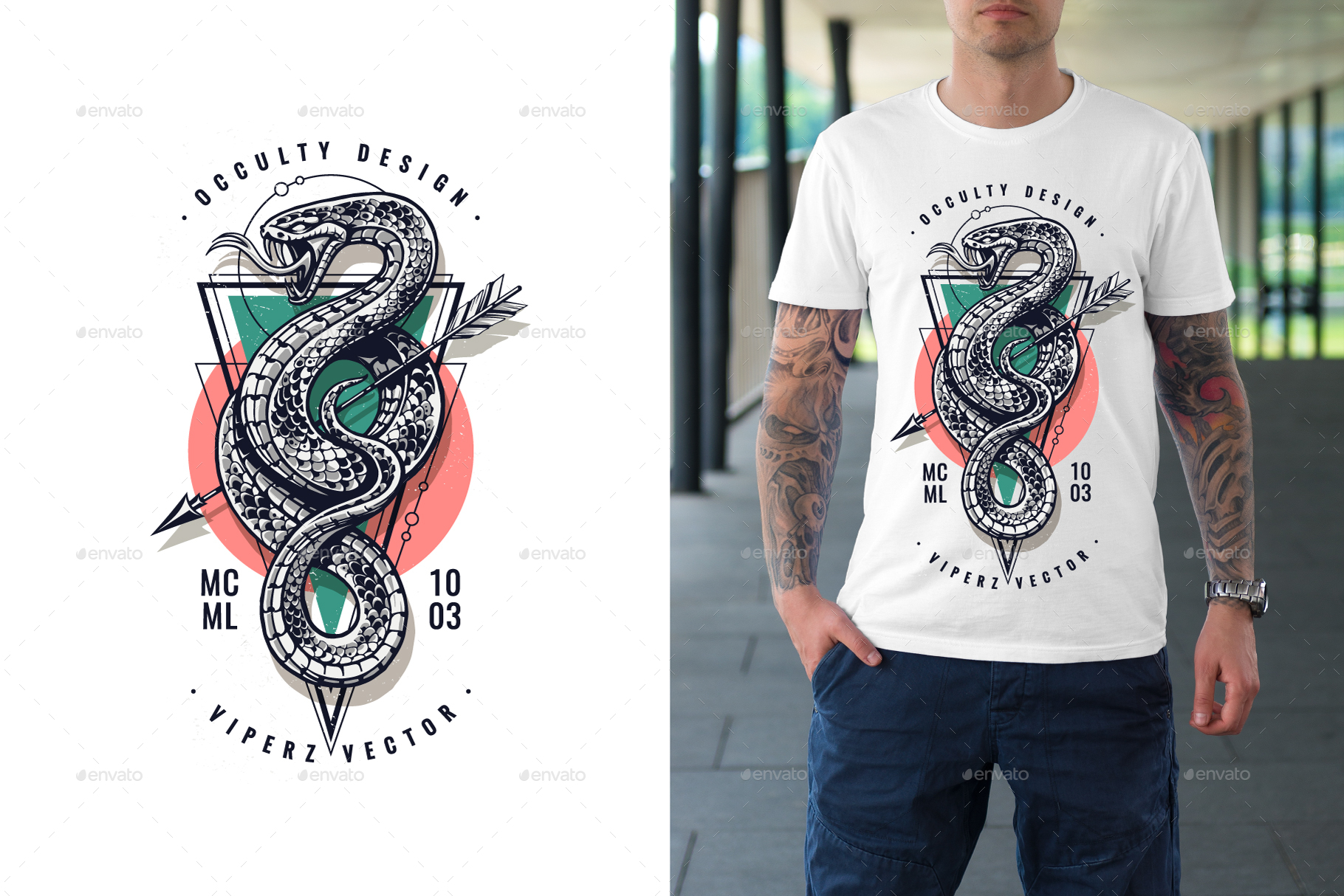 Occult Design With Snake, Vectors | GraphicRiver