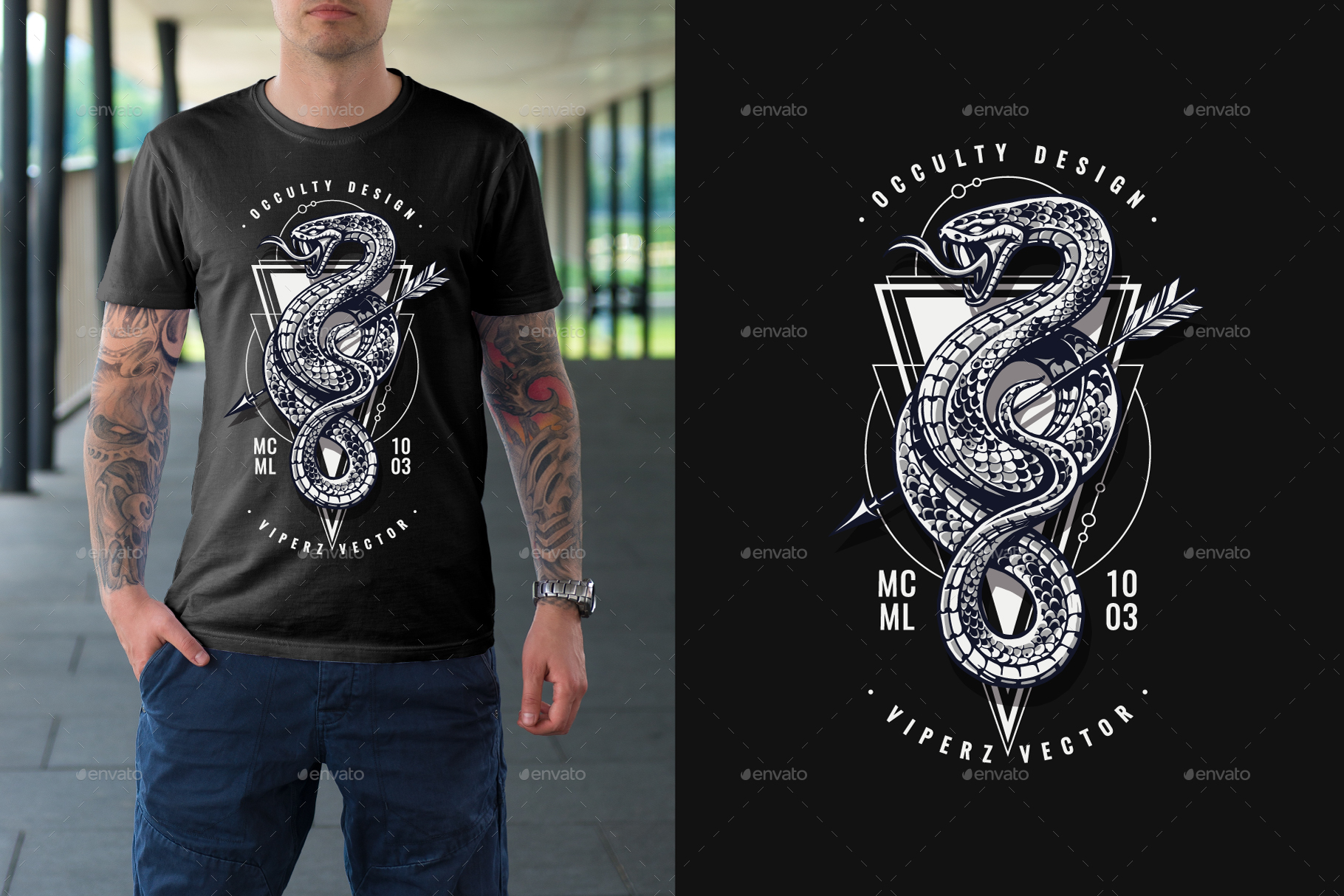 Occult Design With Snake, Vectors | GraphicRiver