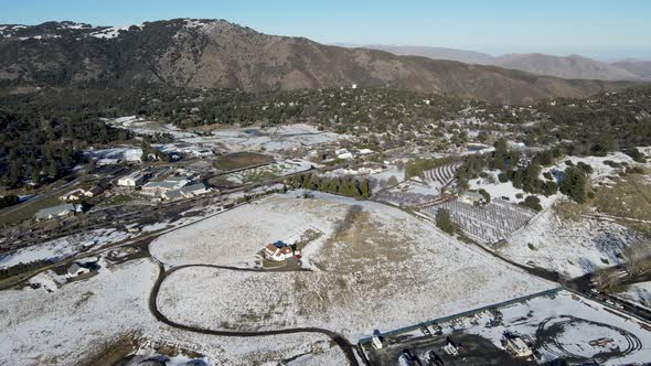 Aerial View of Julian Town During Snow Day, Stock Footage | VideoHive