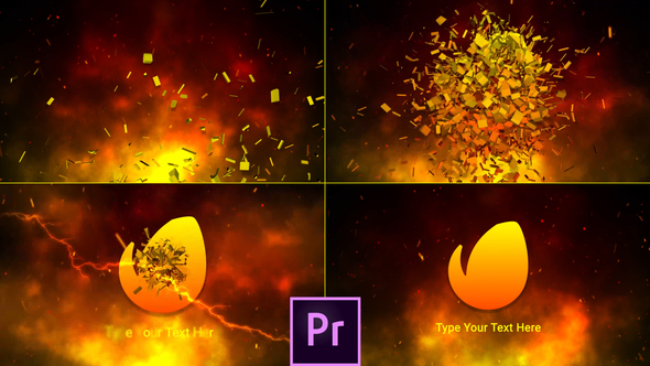 Cinematic Fire Shatter Logo - Premiere Pro, Premiere Pro Templates
