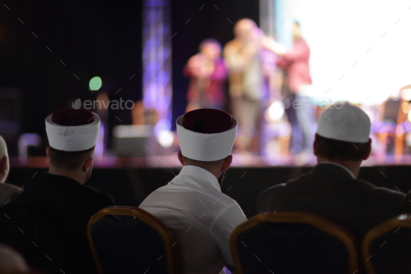 Imam talking at a ramadan event concert Stock Photo by Pasanheco ...