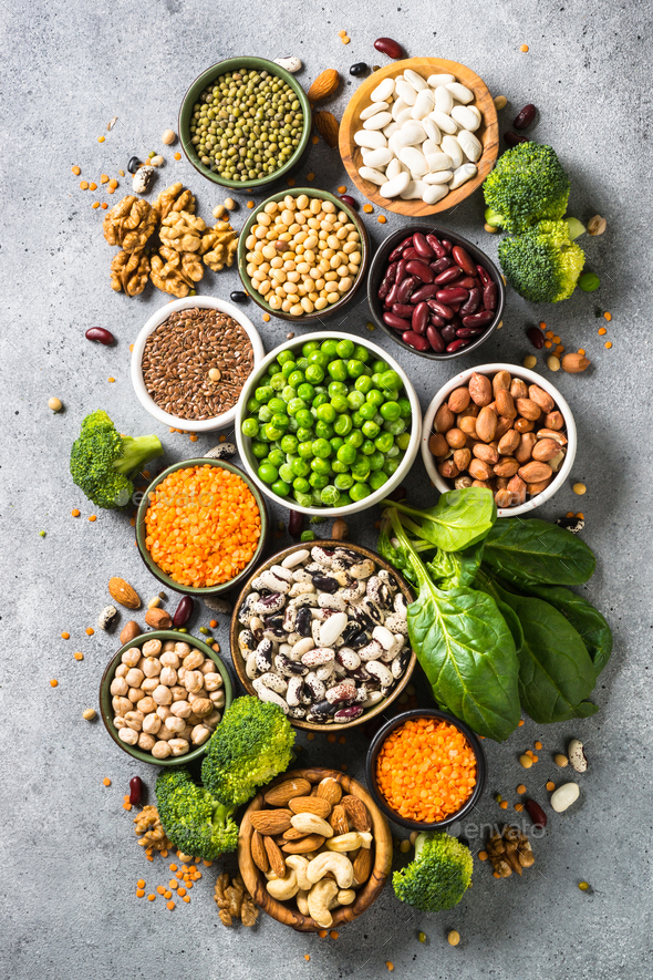 Vegan protein source top view. Stock Photo by Nadianb | PhotoDune