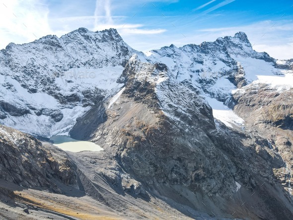 Muande valley and Muande lake in Ecrins national park, France Stock ...