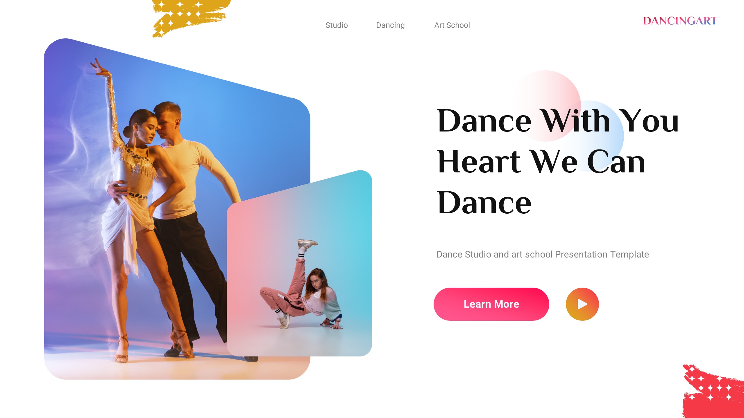 DANCINGART - Dance Studio and Art School Powerpoint Template ...