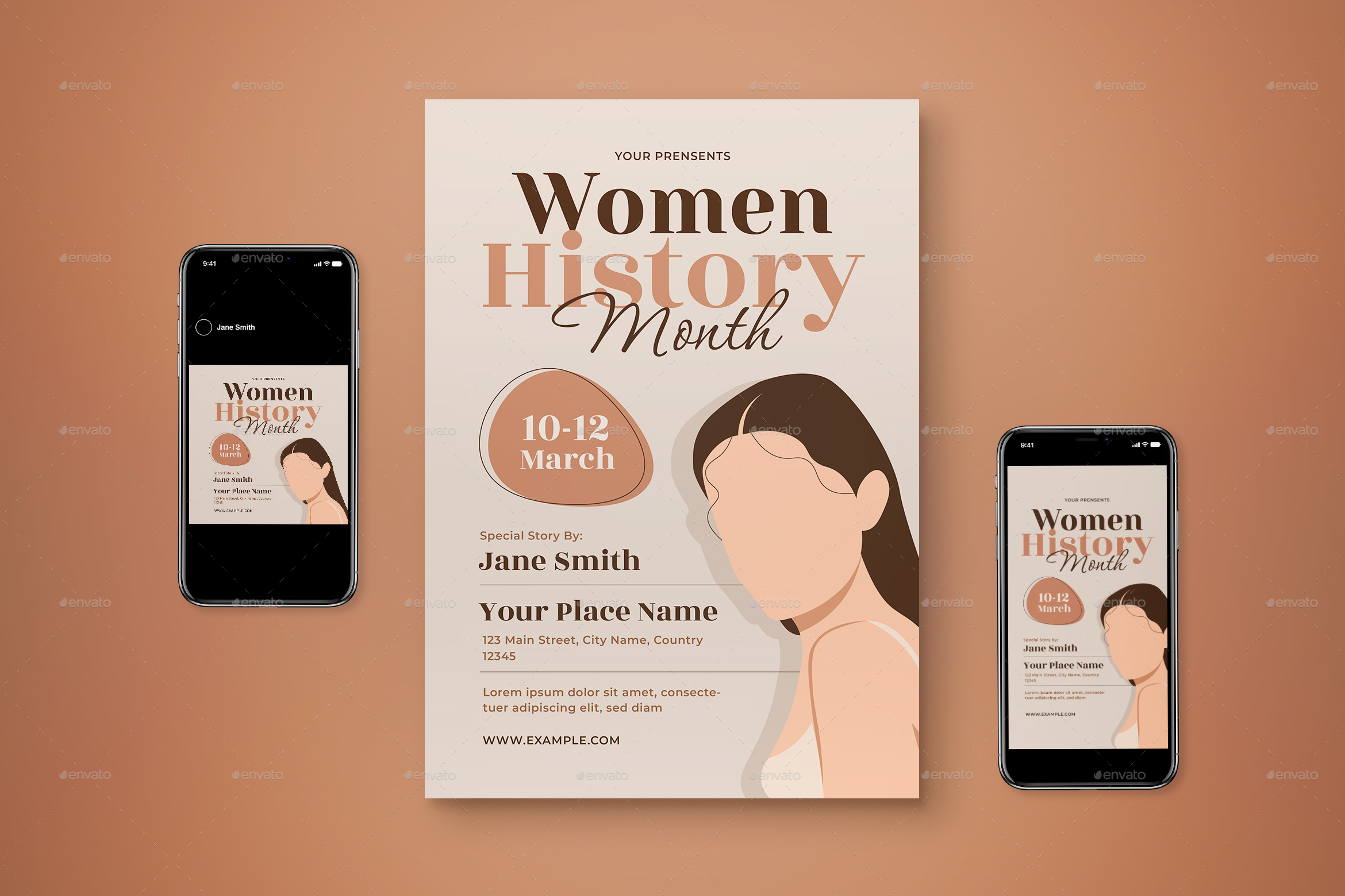 Women History Month Flyer Set, Print Templates | GraphicRiver