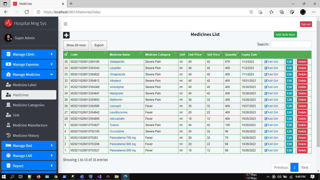 Hospital and Pharmacy Management System | ASP.NET Core | EF Core by ...