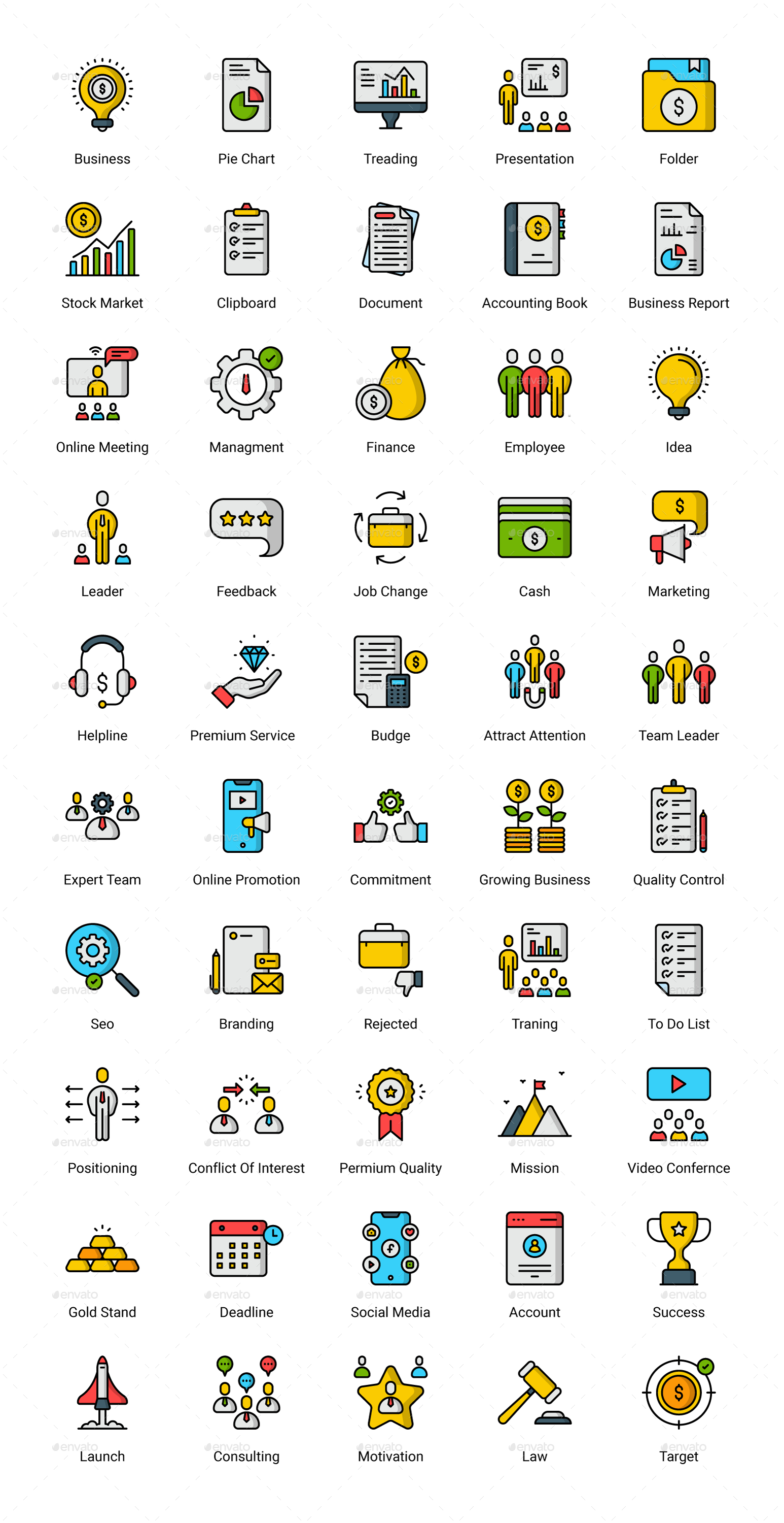 Business unique icons, Icons | GraphicRiver