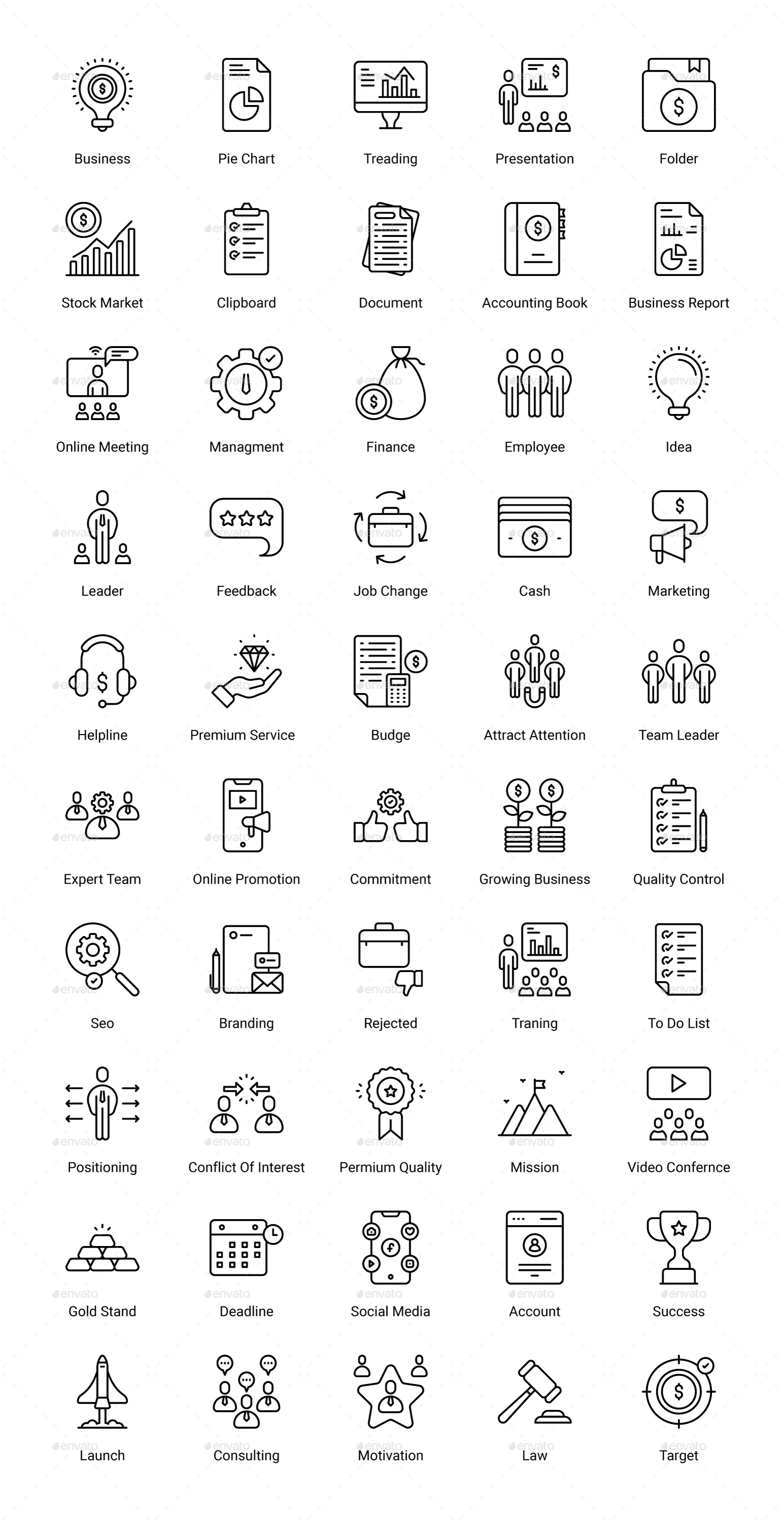 Business unique icons, Icons | GraphicRiver