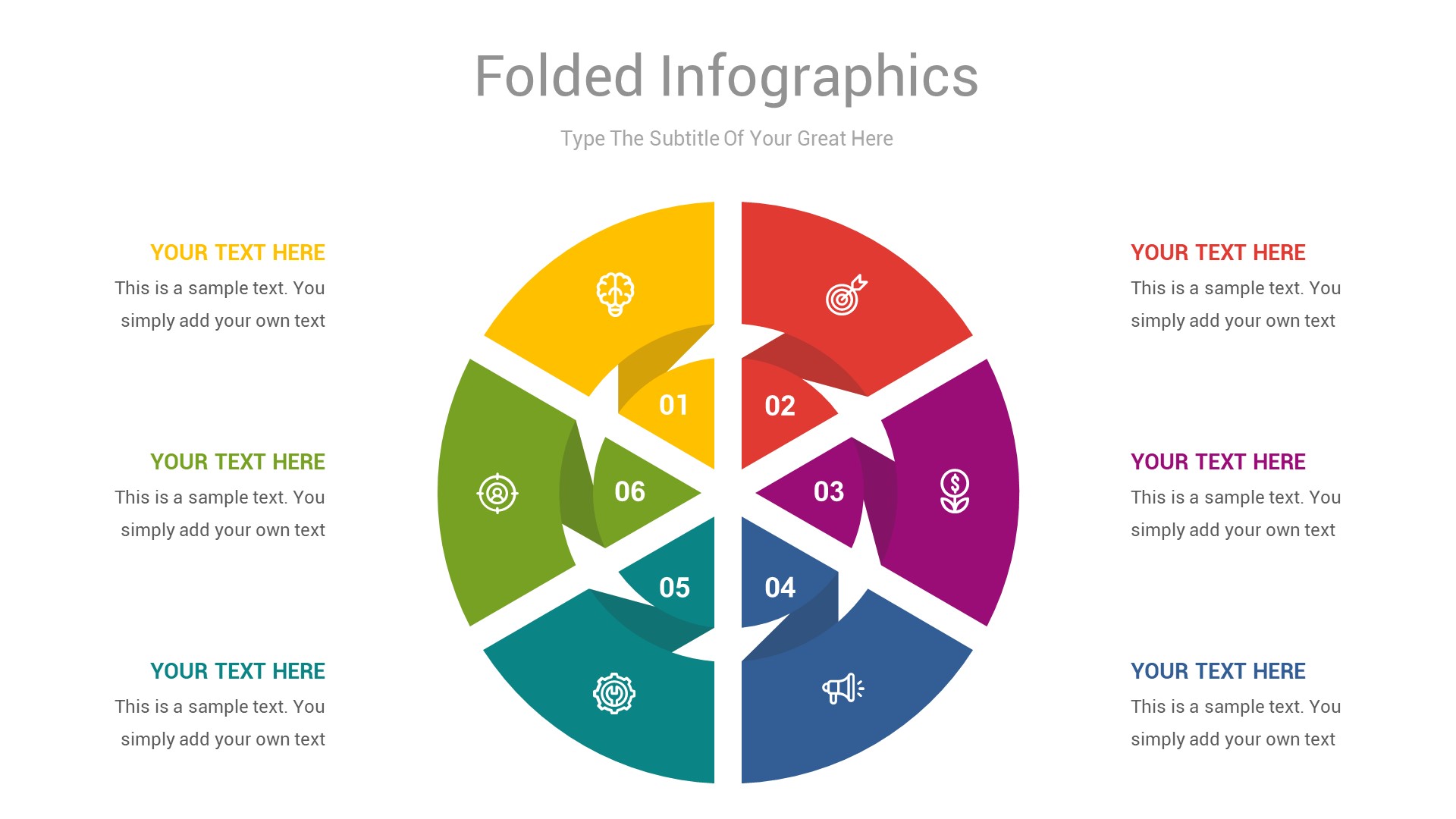 Folded Circle Diagrams PowerPoint Template by SOOZ_ART | GraphicRiver