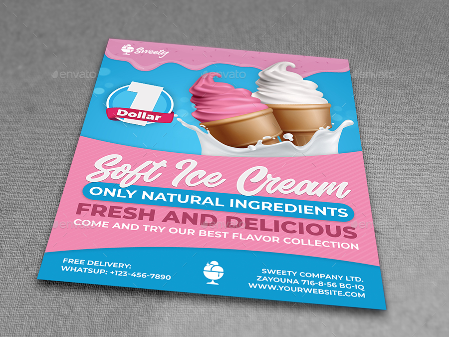 Ice Cream Flyer Template Vol.7, Print Templates | GraphicRiver