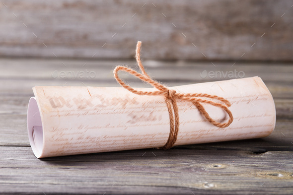 Diploma scroll close-up. Stock Photo by stockfilmstudio | PhotoDune