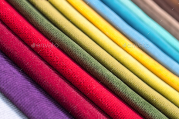 Color samples of the upholstery fabric in the assortment. palette of ...