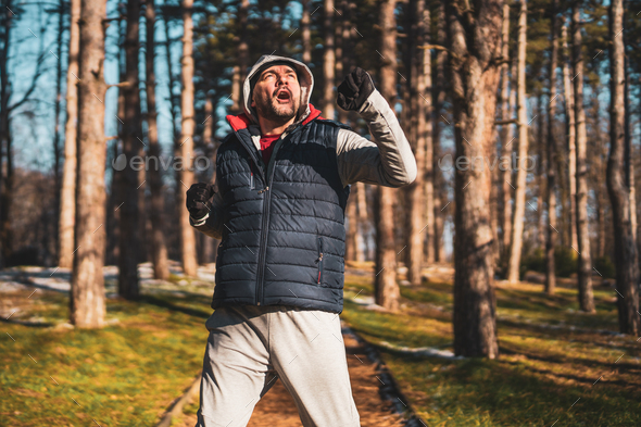 Boxer exercising in winter Stock Photo by djoronimo | PhotoDune