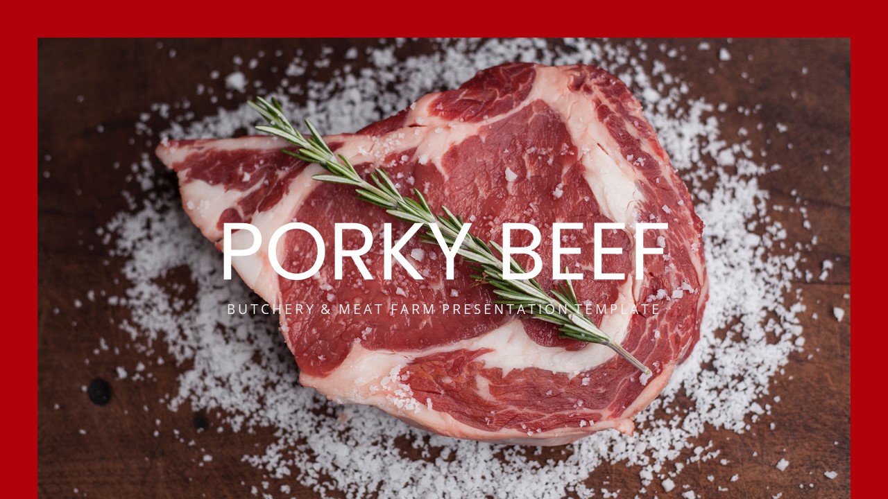 Porky Beef – Butchery & Meat Farm Google Slides Template, Presentation ...