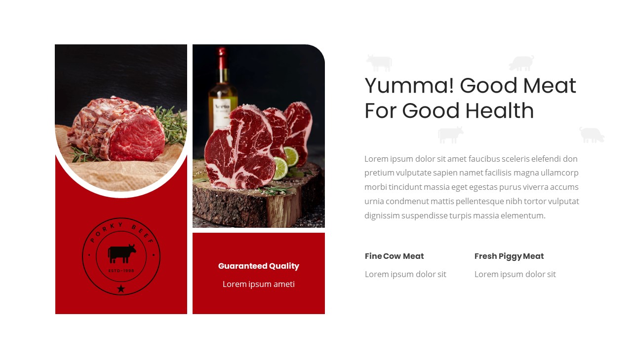 Porky Beef – Butchery & Meat Farm Google Slides Template, Presentation ...