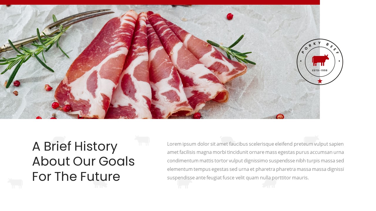 Porky Beef – Butchery & Meat Farm Google Slides Template, Presentation ...