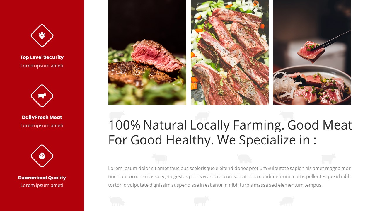 Porky Beef – Butchery & Meat Farm Google Slides Template, Presentation ...