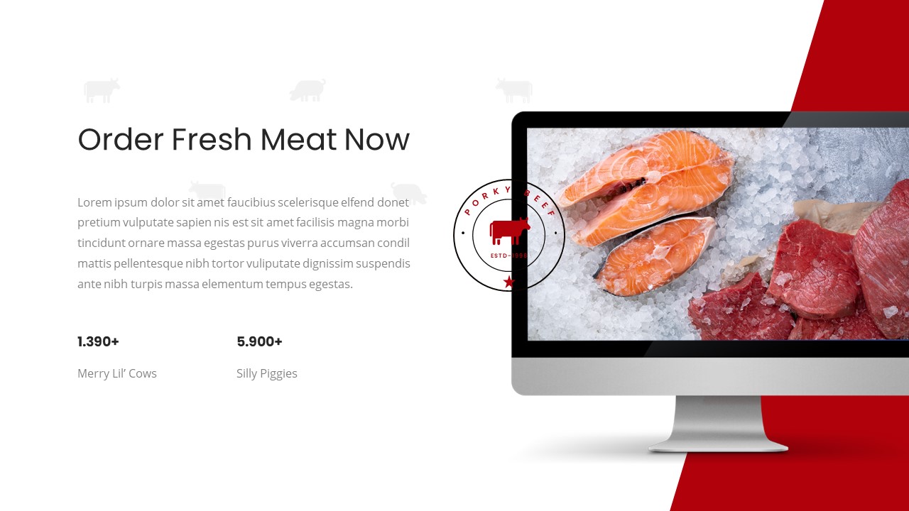 Porky Beef – Butchery & Meat Farm Google Slides Template, Presentation ...