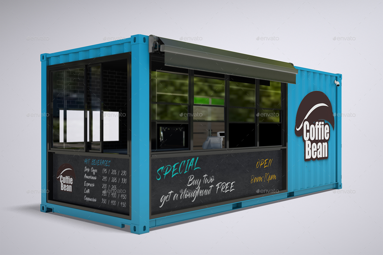 Mobile Container Shop Mock-Up, Graphics | GraphicRiver