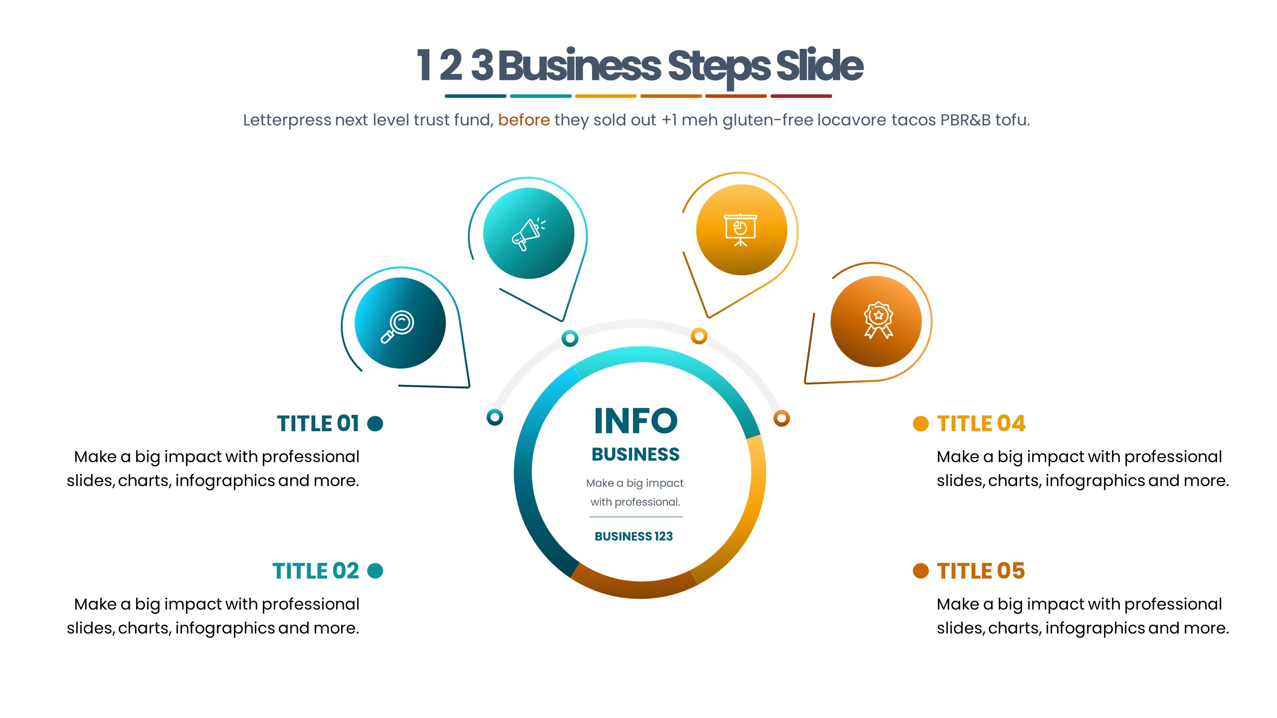 123 Business Steps - Keynote Infographics Slides, Presentation Templates
