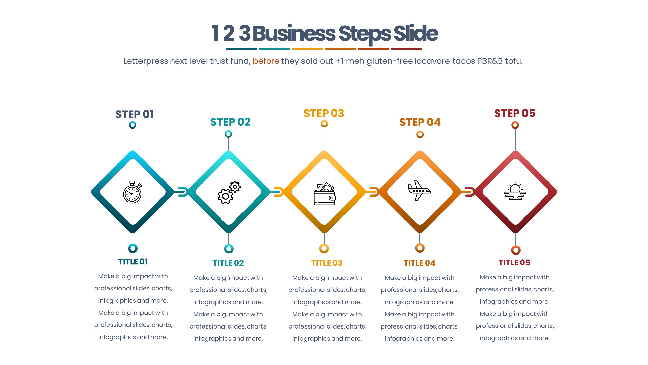 123 Business Steps - Keynote Infographics Slides, Presentation Templates