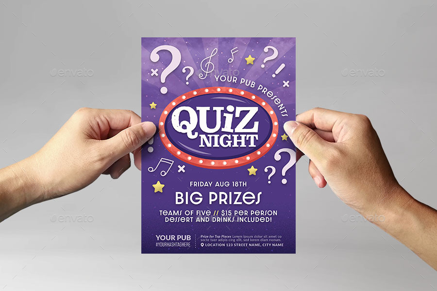 Quiz Night Flyer Template, Print Templates | GraphicRiver