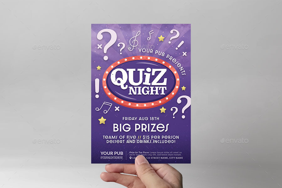Quiz Night Flyer Template, Print Templates | GraphicRiver