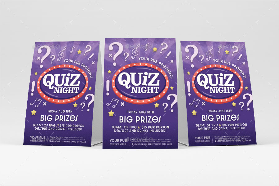 Quiz Night Flyer Template, Print Templates | GraphicRiver