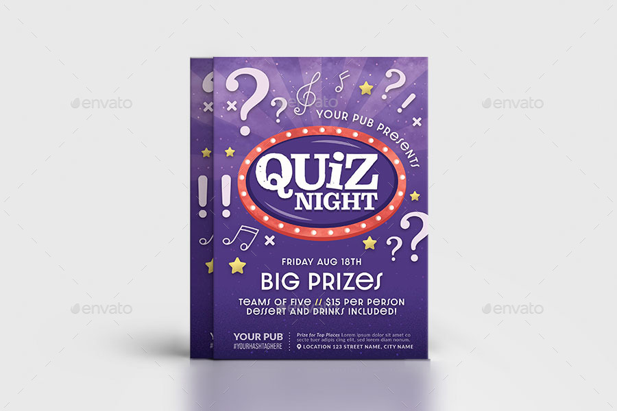 Quiz Night Flyer Template, Print Templates | GraphicRiver