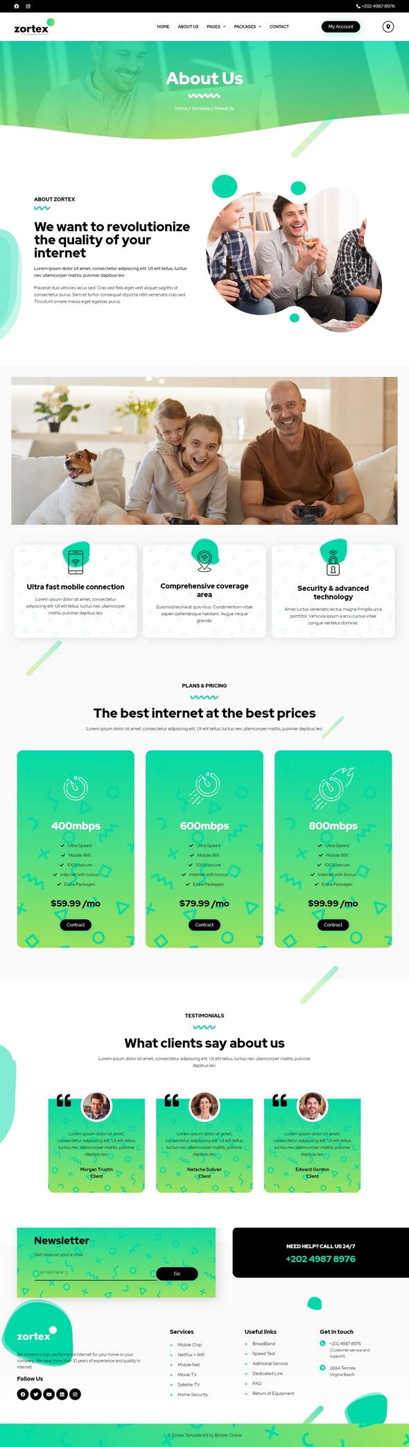 Zortex - Broadband & Internet Services Elementor Template Kit by ...