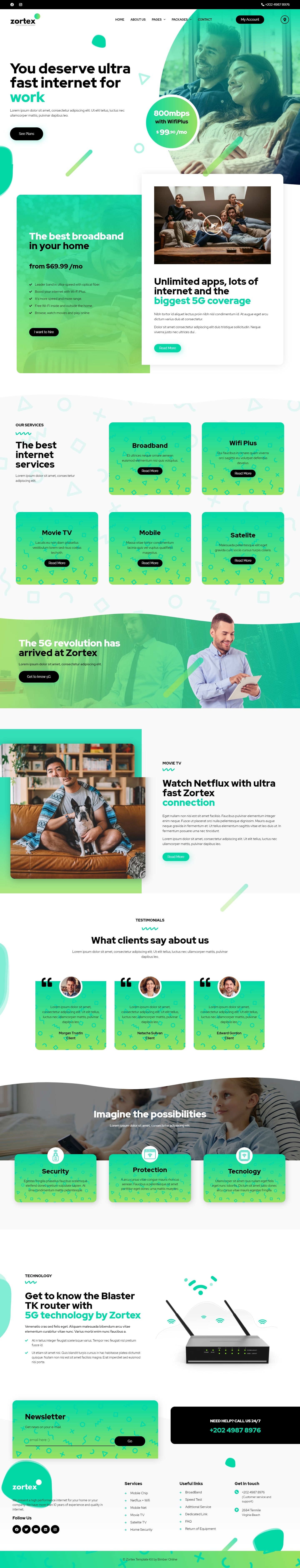Zortex - Broadband & Internet Services Elementor Template Kit by ...